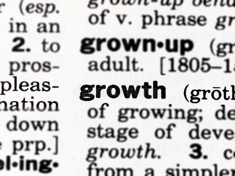 Closeup of the Word Growth from the Dictionary Stock Image - Image of ...