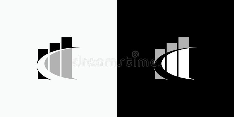 Growth Diagram Vector Logo Design with Transverse Track Stock Vector ...