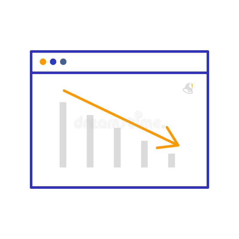 Growth Down Report Card Graph Flat Design Stock Vector - Illustration ...