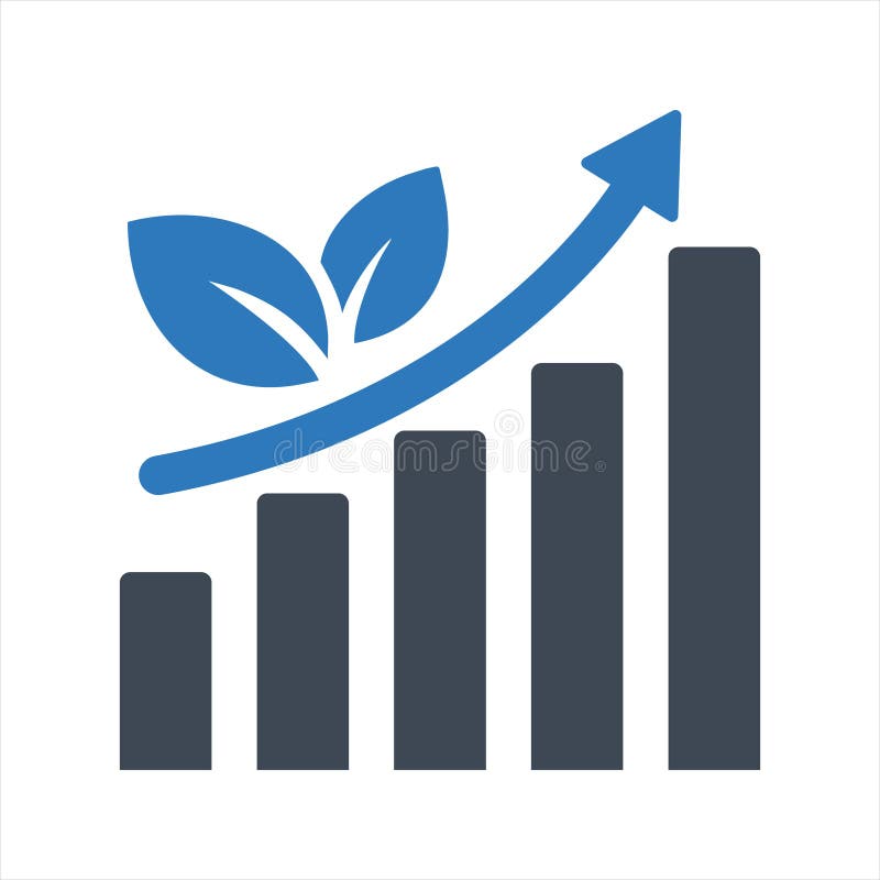 Growth Eco Business Graph Icon. Green Growth Icon Stock Illustration ...