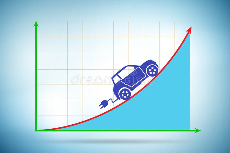Growth of Electric Car Usage Concept Stock Illustration - Illustration ...