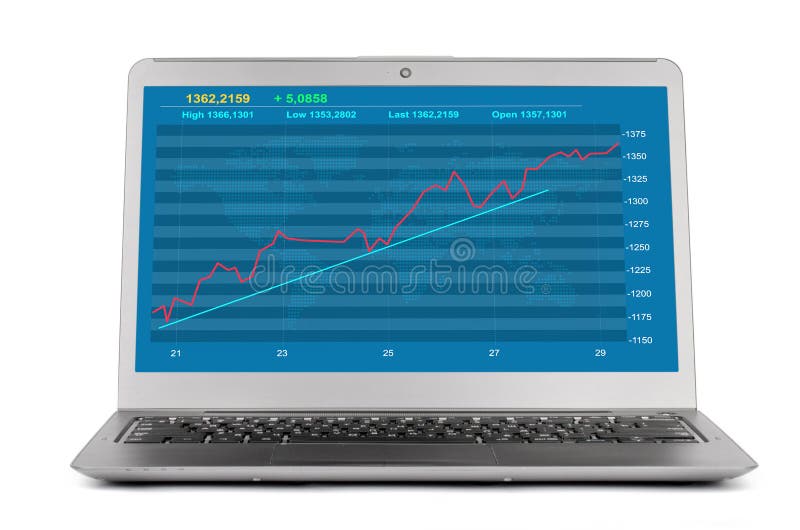 Growth Financial Graph on the Laptop Stock Photo - Image of laptop ...