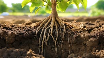 Growth Fruit Tree with Roots Stock Illustration - Illustration of ...