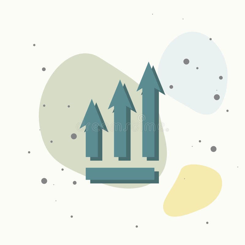 Growth Graph with Arrows in a Circle on Multicolored Background Stock ...