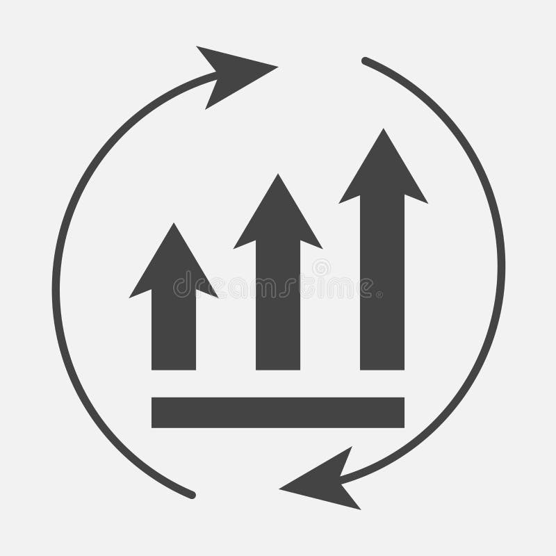 Growth Graph with Arrows in a Circle. Vector Business Icon Schedule ...
