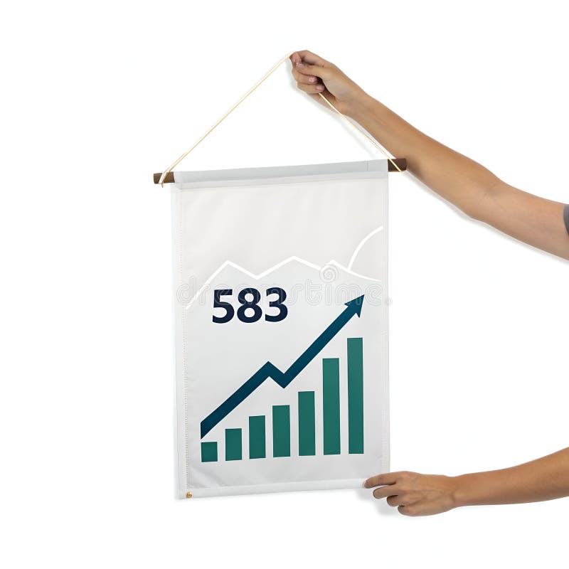 Growth Graph Banner in Hand Stock Illustration - Illustration of ...