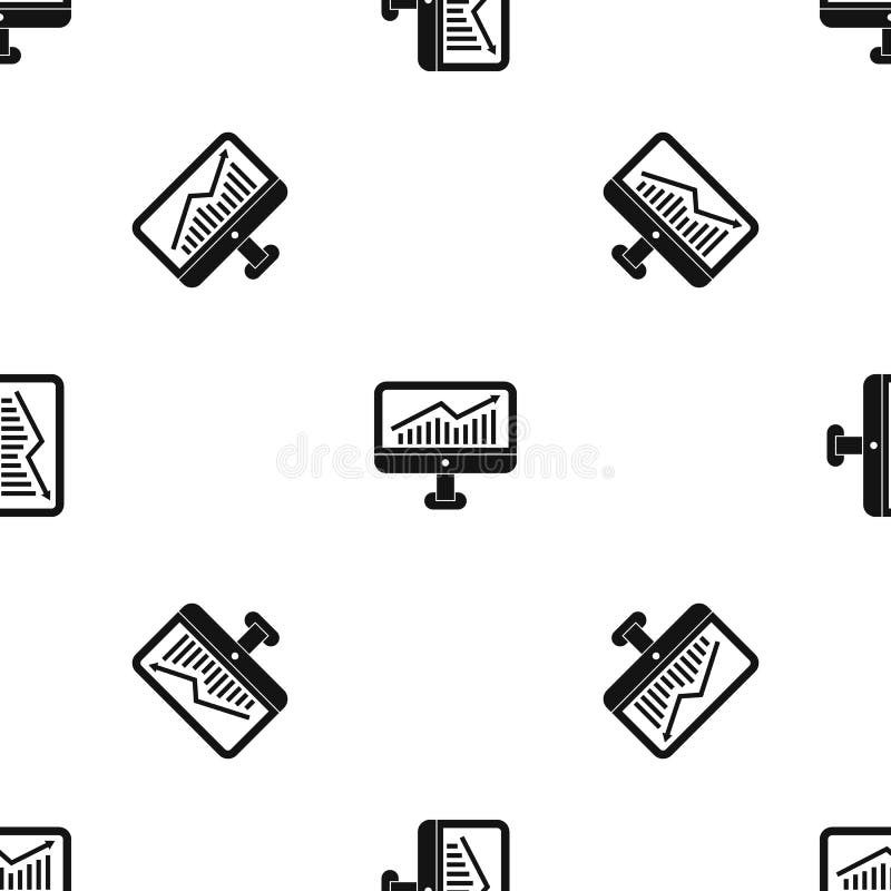 Growth Graph on the Computer Monitor Pattern Seamless Black Stock ...