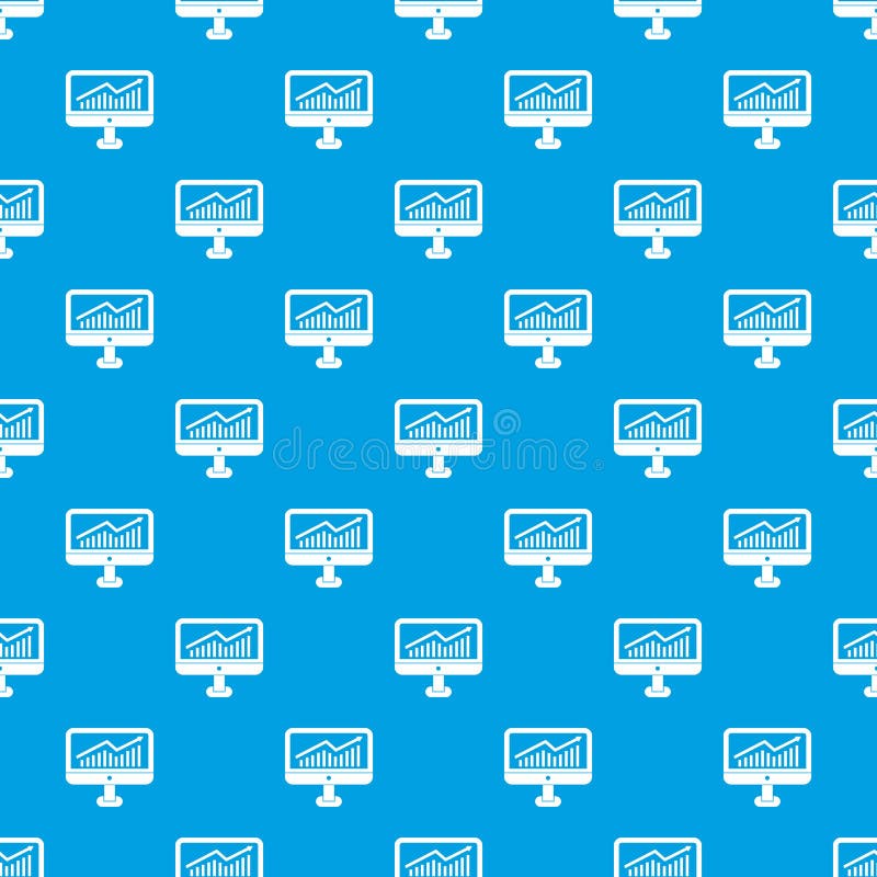Growth Graph on the Computer Monitor Pattern Seamless Blue Stock Vector ...