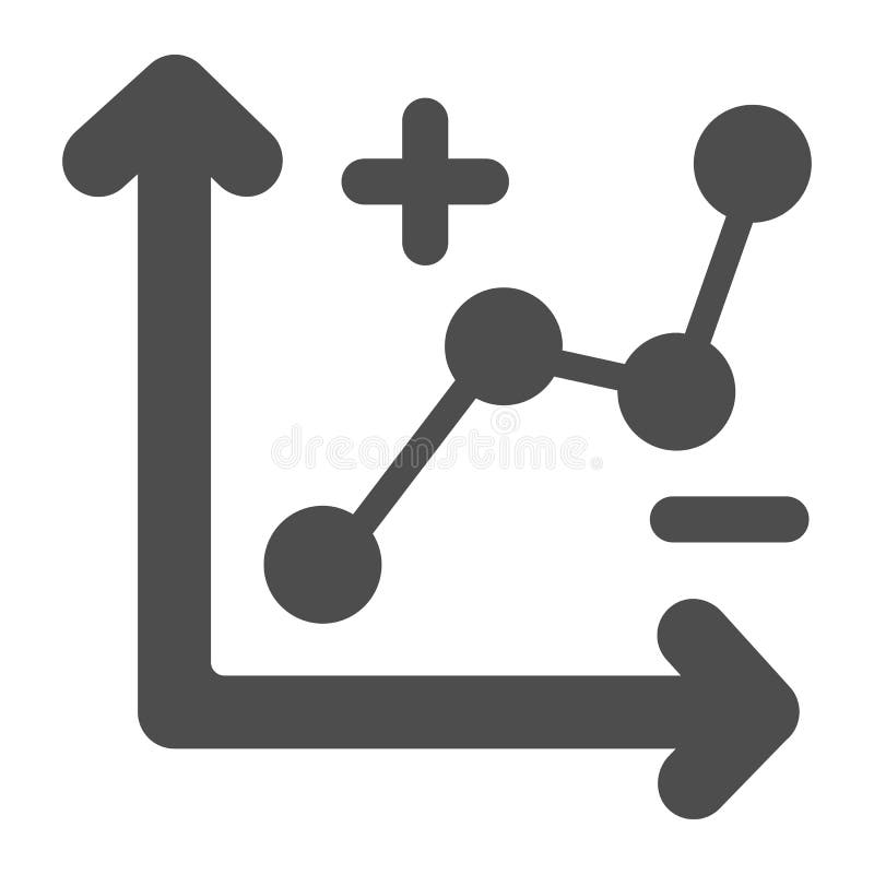 Growth Graph with Curve, Points, Plus and Minus Solid Icon, Diagram ...