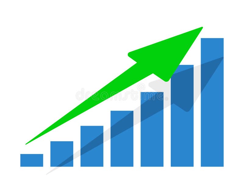 Growth Graph with Green Arrow Up. Business Success Concept Stock Vector ...