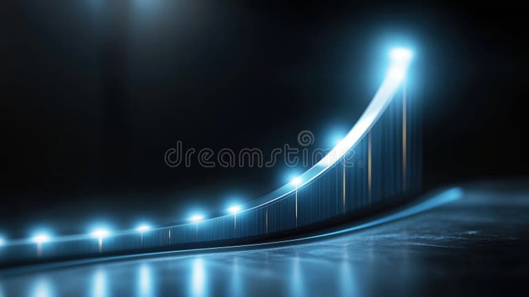 Growth Graph with Illuminated Trends Showcasing Data Analysis, Progress ...
