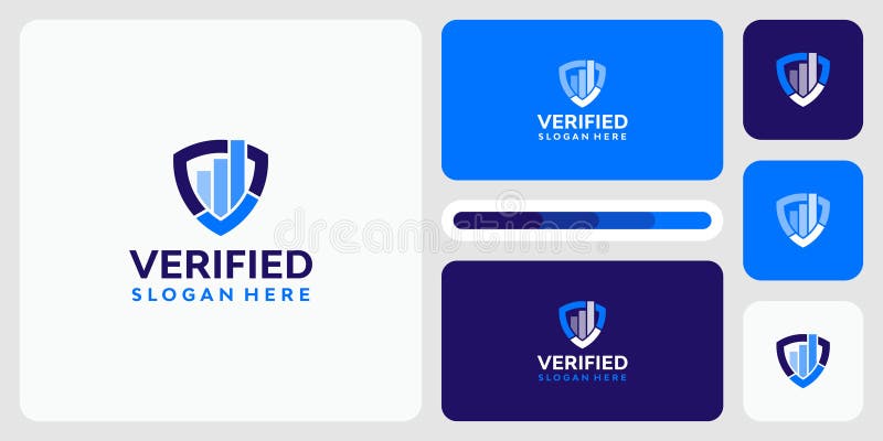 Growth Graph and Shield Vector Logo Design with Check Mark at the ...