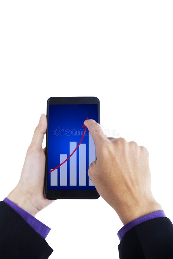 Graph on Smartphone. Concept of Financial Growth Stock Photo - Image of ...