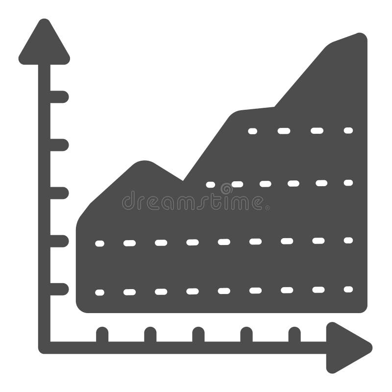 Growth Graph Solid Icon. Chart with Arrows Vector Illustration Isolated ...