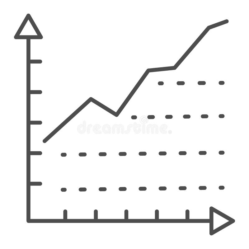 Growth Graph Thin Line Icon. Chart with Arrows Vector Illustration ...
