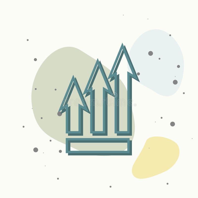 Growth Graph. Vector Business Icon Schedule on Multicolored Background ...