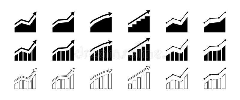 Growth Graph Vector for Finance, Economic and Business Report, Static ...