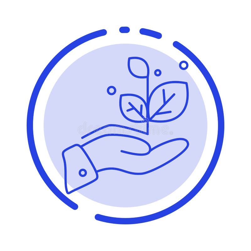Growth, Grow, Hand, Success Blue Dotted Line Line Icon Stock Vector ...