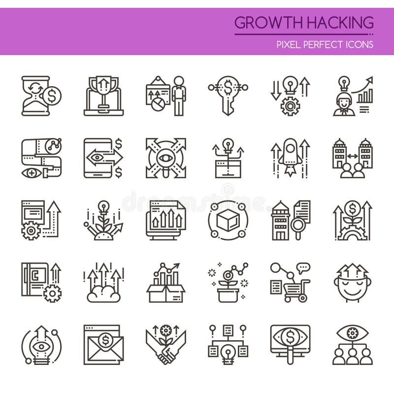 Growth Hacking Elements stock vector. Illustration of partnership ...