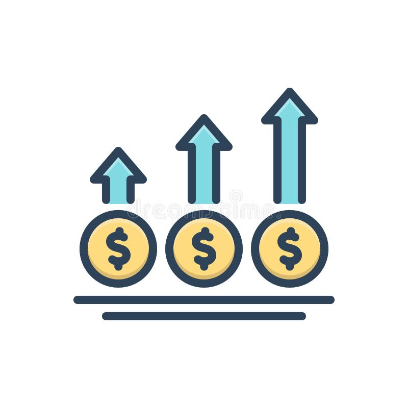 Color Illustration Icon for Growth, Augmentation and Income Stock ...