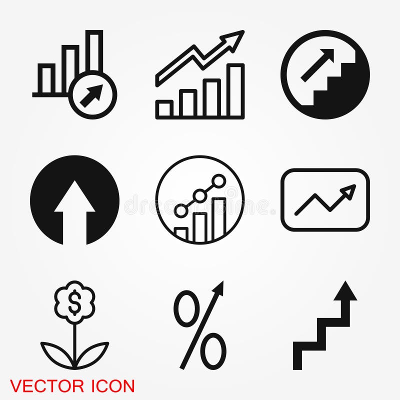 Growth Icon, Business Infographic Icon, Vector Growth Symbol Stock ...