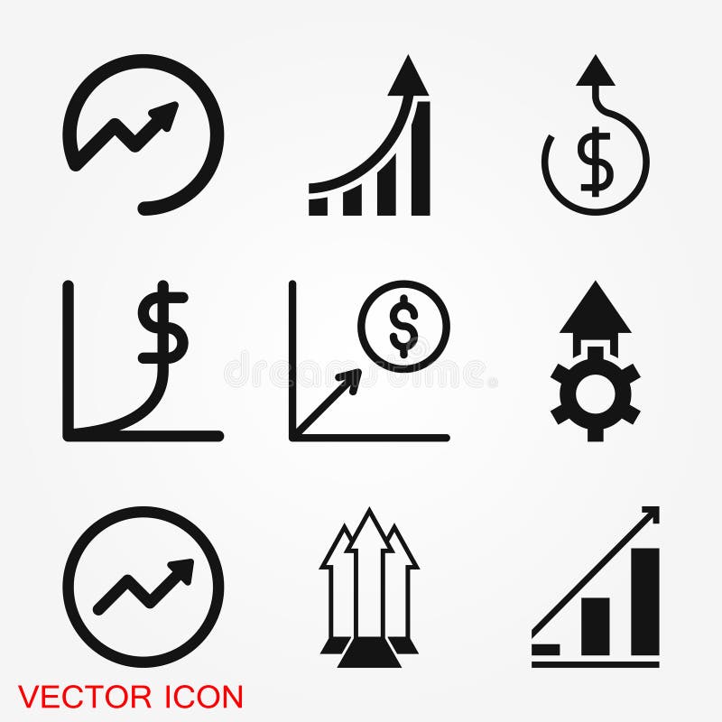 Growth Icon, Business Infographic Icon, Vector Growth Symbol Stock ...