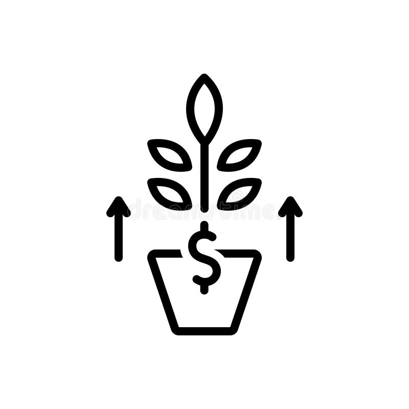 Black Line Icon for Growth, Development and Evolution Stock Vector ...