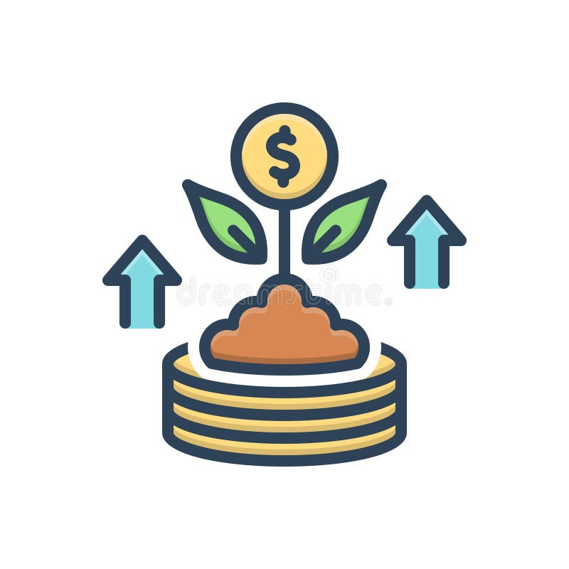 Color Illustration Icon for Growth, Development and Profit Stock ...