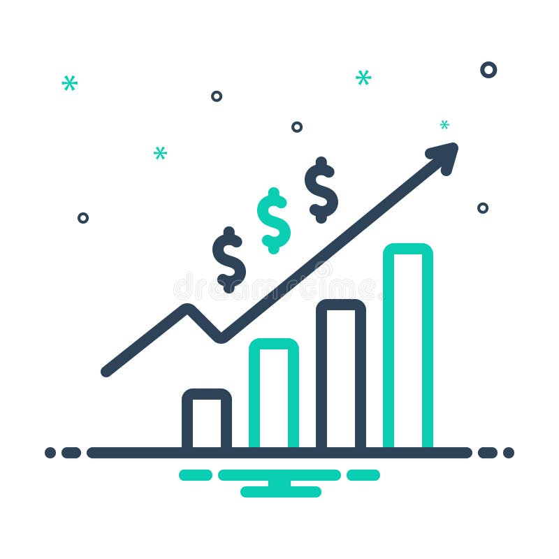 Mix Icon for Growth, Increase and Profit Stock Illustration ...