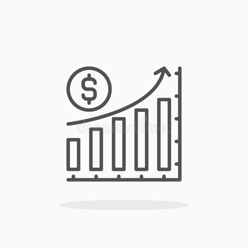 Growth icon outline style stock vector. Illustration of trend - 255149161