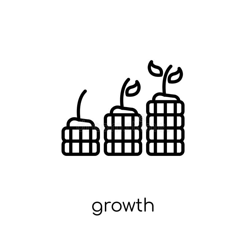 Growth Icon. Trendy Modern Flat Linear Vector Growth Icon on White ...