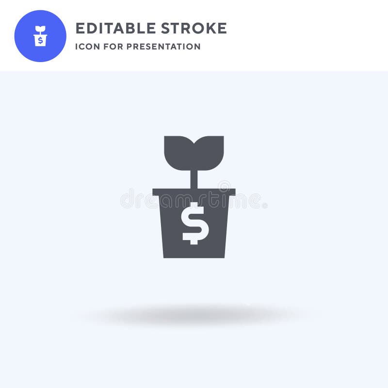 Growth Icon Vector, Filled Flat Sign, Solid Pictogram Isolated on White ...