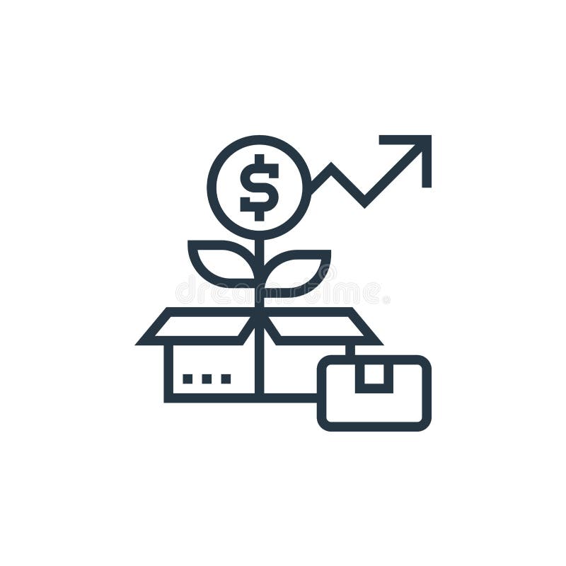 Growth Icon Vector from Industrial Process Concept. Thin Line ...