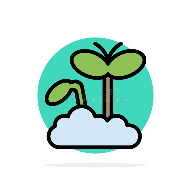 Growth, Increase, Maturity, Plant Abstract Circle Background Flat Color ...