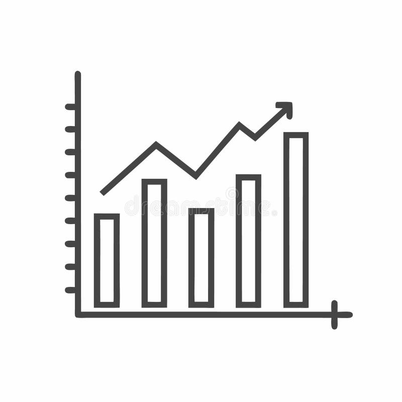 Growth Indicator through a Stylized Vector Illustration of a Bar Chart ...