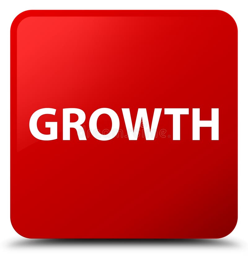 Growth red square button stock illustration. Illustration of grow ...