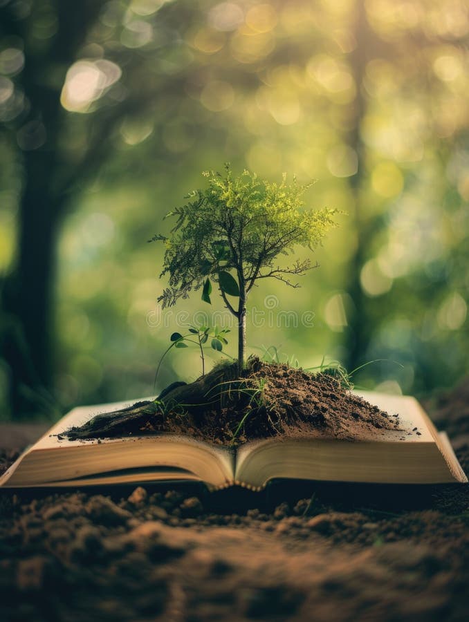 Growth through Knowledge: an Earth Day Concept Stock Photo - Image of ...