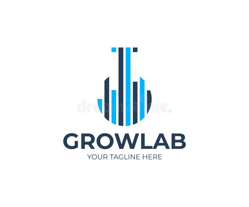Growth Lab Logo Template. Lab Flask and Graph Vector Design Stock ...