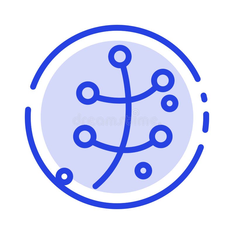 Growth, Leaf, Plant, Spring Blue Dotted Line Line Icon Stock Vector ...