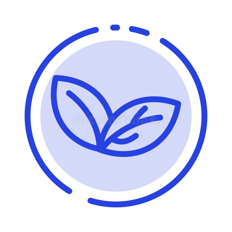 Growth, Leaf, Plant, Spring Blue Dotted Line Line Icon Stock Vector ...