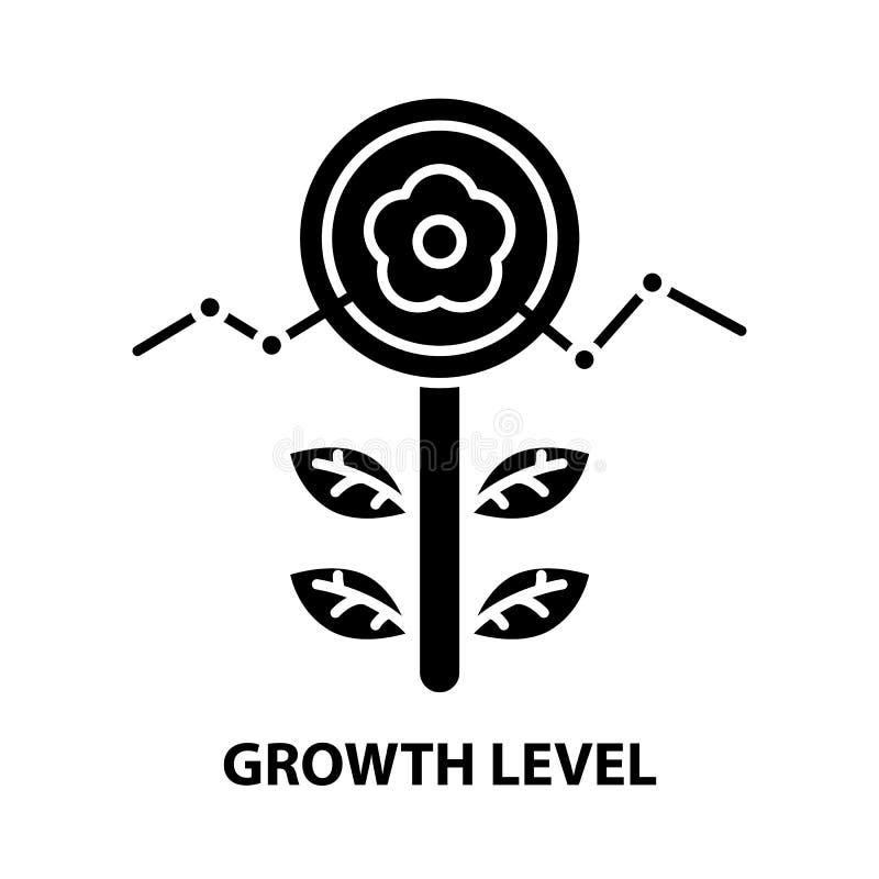 Growth Level Icon, Black Vector Sign with Editable Strokes, Concept ...