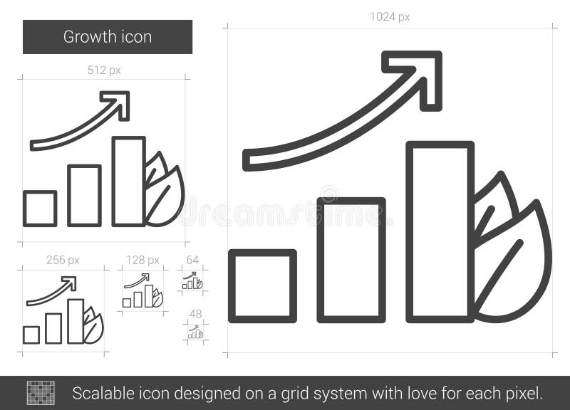 Growth line icon. stock vector. Illustration of graph - 94419442