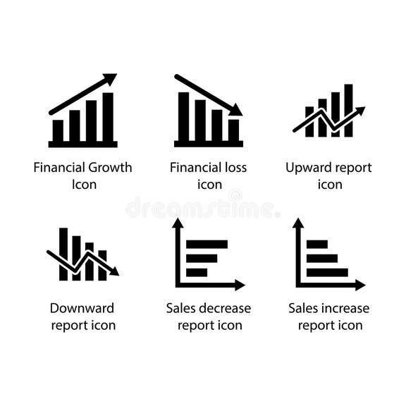 Growth, Loss, Upward Report, Downward Report, Sales Decrease, Sales Increase, Icon Stock Vector ...