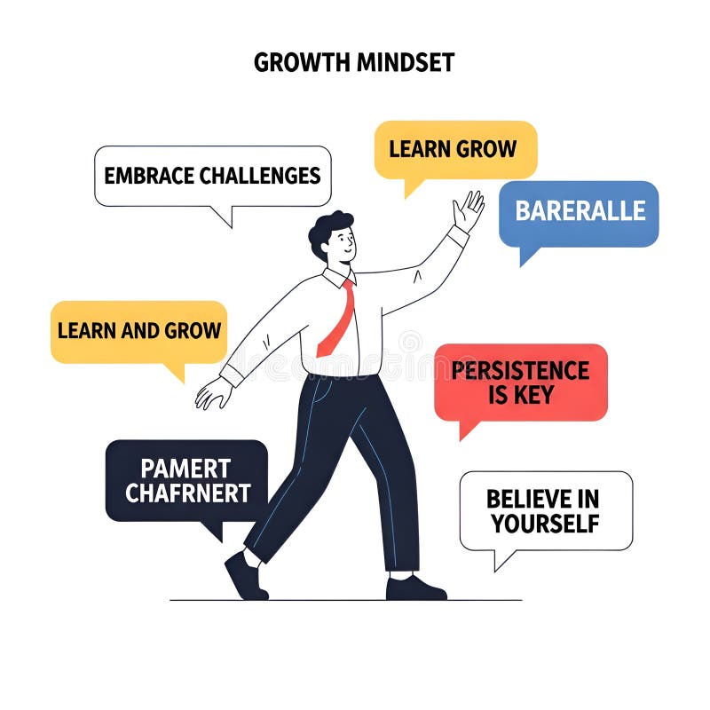 Growth Mindset: Embracing Challenges and Believing in Yourself Stock ...