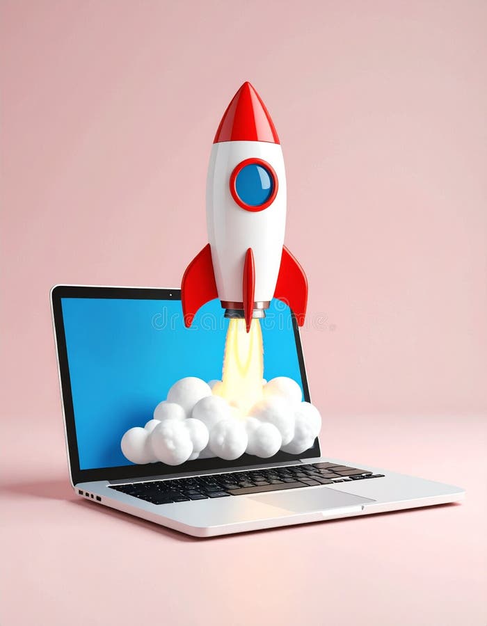 Growth Mindset, Motivation and Self-improvement: Dream Big, Rocket Launching from Notebook Stock ...