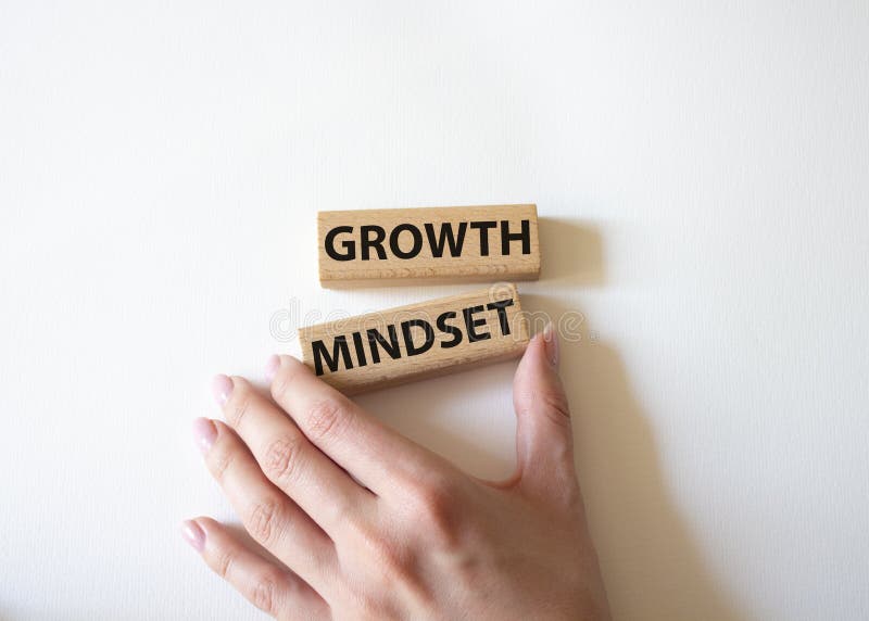 Growth Mindset Symbol Concept Word Growth Mindset On Wooden Blocks