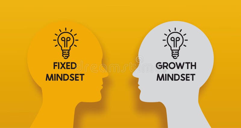 Growth Mindset Vs Fixed Mindset Stock Illustration - Illustration of ...