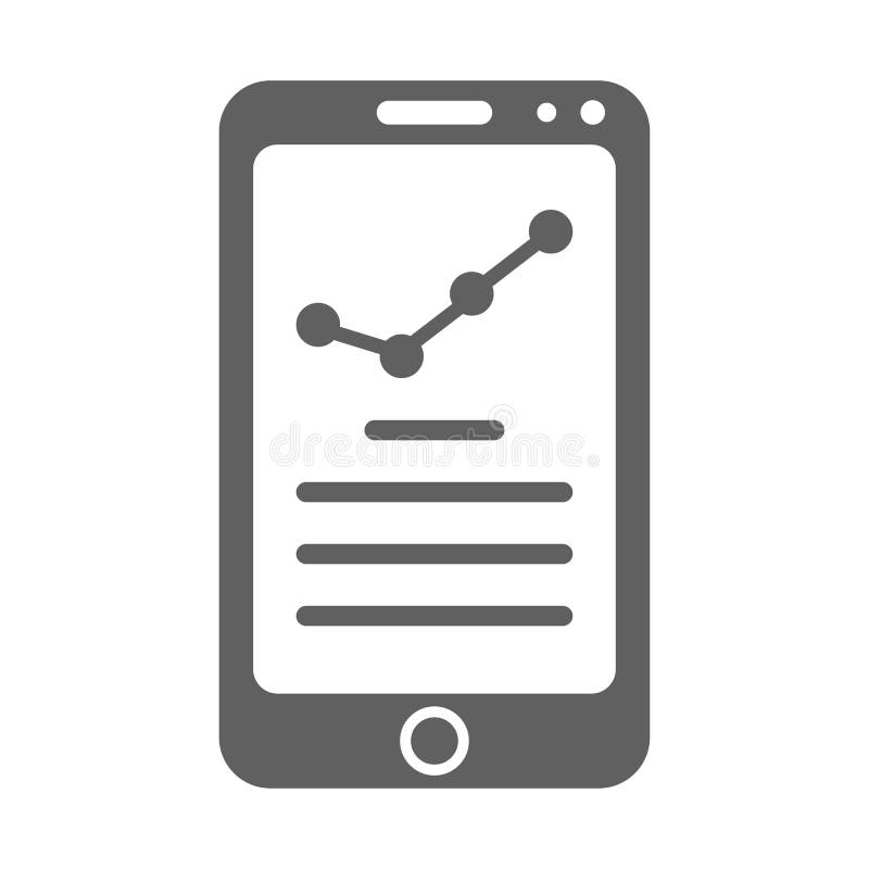 Growth, Mobile, Statistics Icon. Gray Version of Vector Stock Vector ...