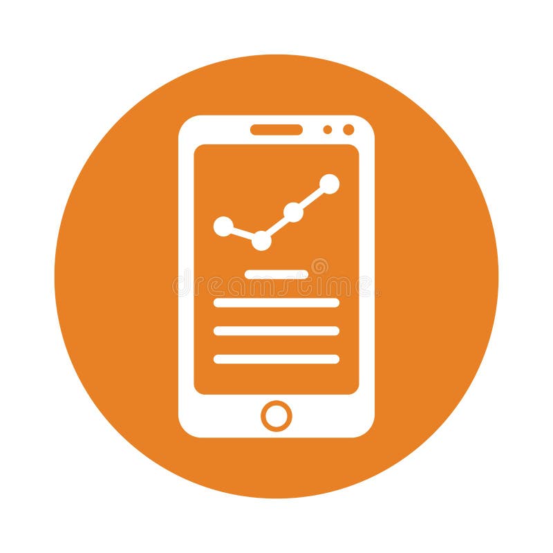 Growth, Mobile, Statistics Icon. Orange Color Vector Stock Vector ...