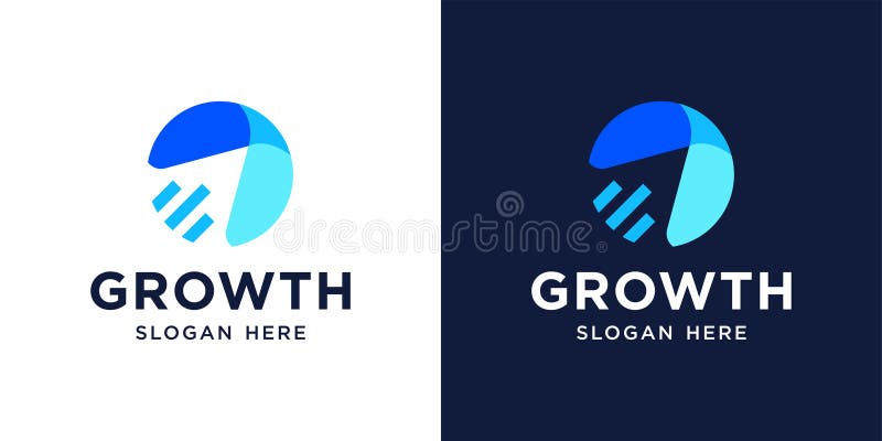 Modern Growth Logo. Overlap Arrow Graphic Icon Stock Vector ...